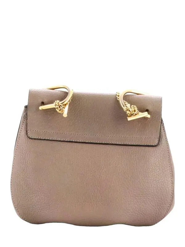 Chloé Drew Leather Small Crossbody Bag - Grey