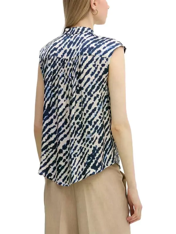 MARC AUREL Abstract-print Sleeveless Shirt - Neutrals