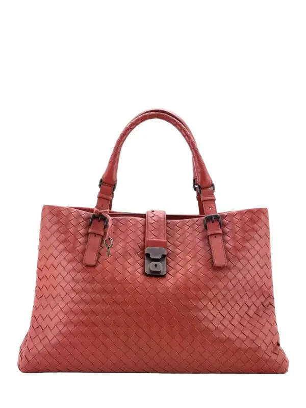 Bottega Veneta Roma Bag Intrecciato Nappa Medium Tote Bag - Pink
