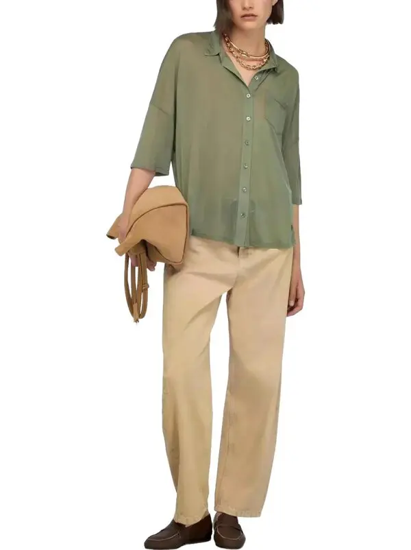 SEMICOUTURE Maria Pocket-detail Shirt - Green