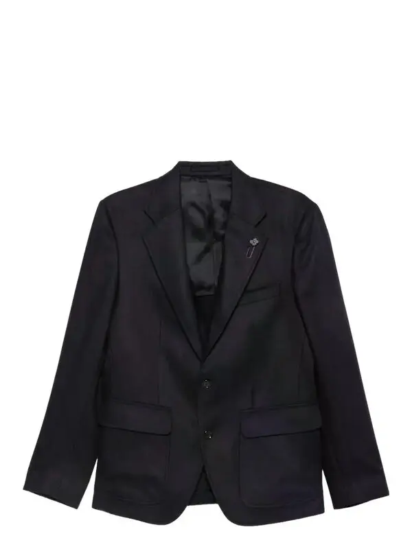 LARDINI Flap-pocket Single-breasted Blazer - Blue