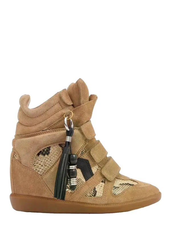 Isabel Marant Étoile Bekett Ring Python-leather Wedge Sneakers - Neutrals
