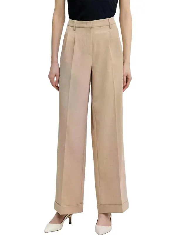 MARC AUREL Pleated-detail Turn-up-cuff Trousers - Neutrals