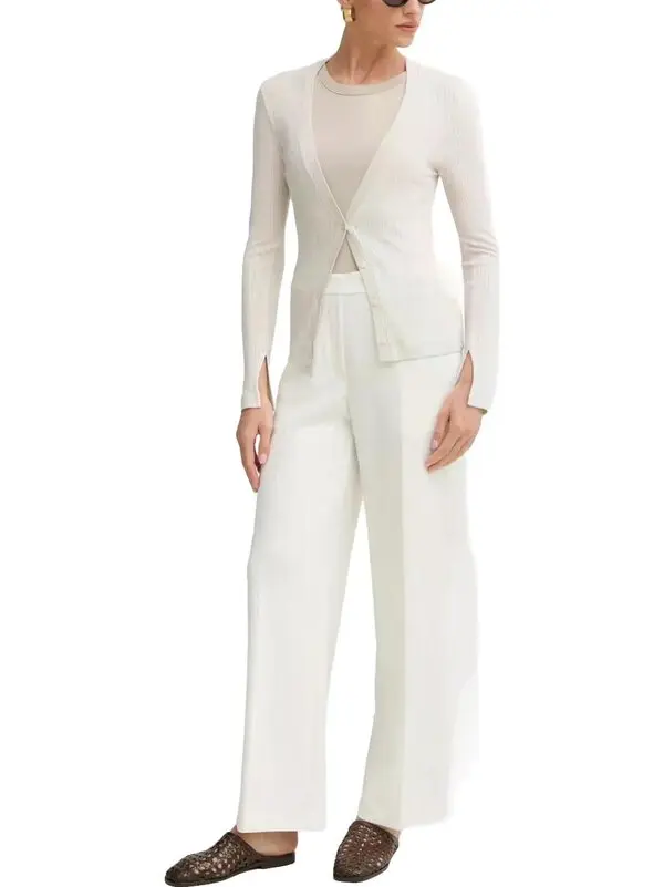 Marc O'polo Ribbed Slit-cuff Cardigan - Neutrals