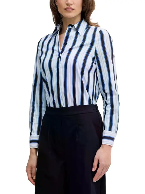 MARC AUREL Vertical-stripe Long-sleeve Shirt - White