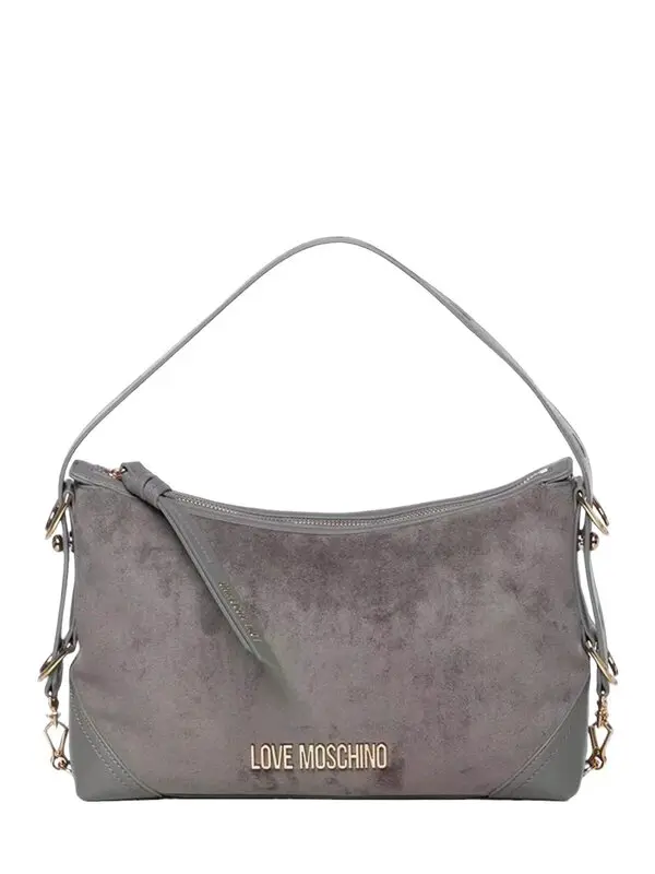 Moschino Logo-plaque Shoulder Bag - Grey
