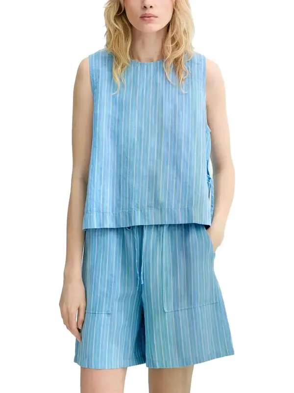 Marc O'polo Striped Side-tie Top - Blue