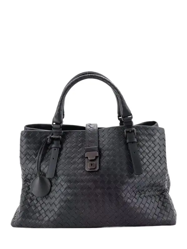 Bottega Veneta Roma Bag Intrecciato Nappa Medium Tote Bag - Grey