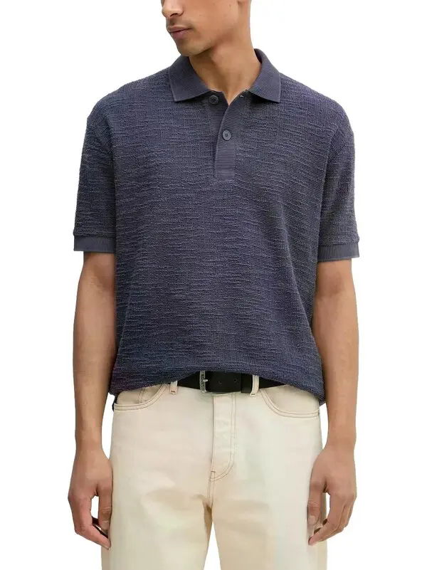 Marc O'polo Textured Short-sleeve Polo Shirt - Blue