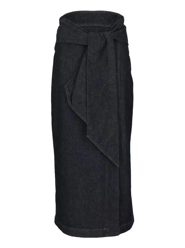 Emporio Armani Tie-waist Wrap Midi Skirt - Blue