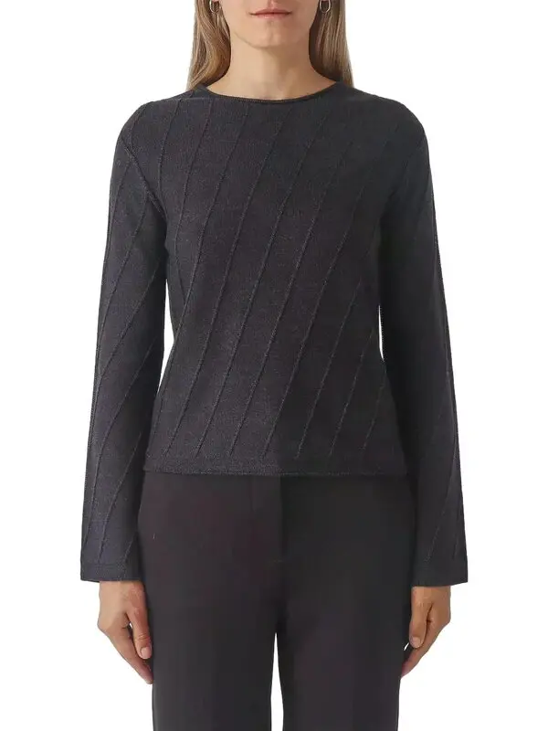 Max Mara Diagonal-ribbed Sweater - Grey