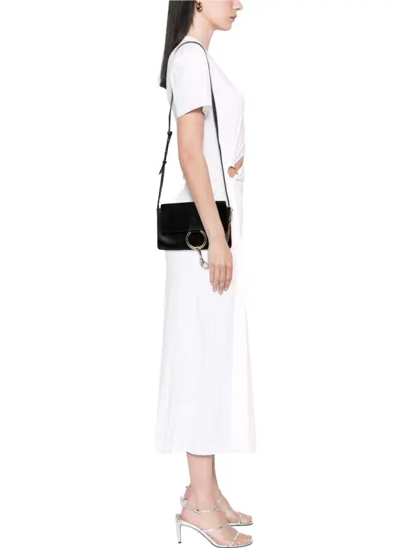 Chloé 2016 Small Suede And Calfskin Faye Crossbody Bag - Black