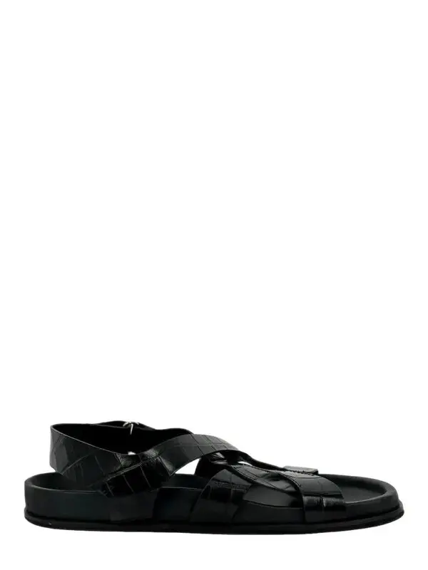 TOTEME Croc-effect Slingback Sandals - Black