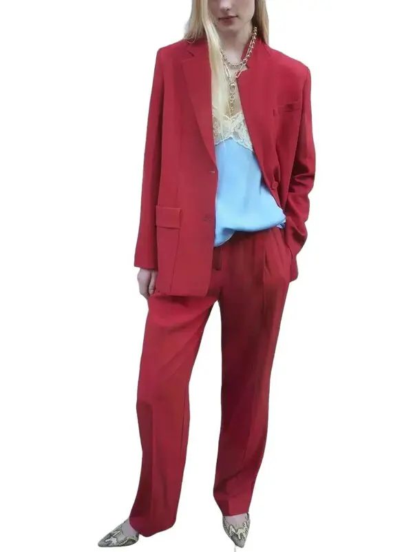 SEMICOUTURE Rosalinda Button-fastening Blazer - Red