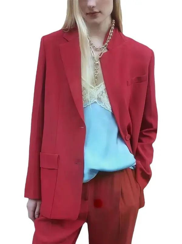 SEMICOUTURE Rosalinda Button-fastening Blazer - Red