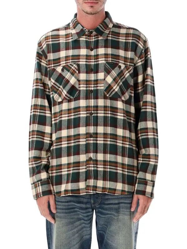 Filson Long-sleeve Check Flannel Shirt With Buttoned Patch Pockets - Green