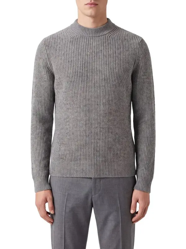 ZANONE Ribbed Virgin Wool Crewneck Sweater - Grey
