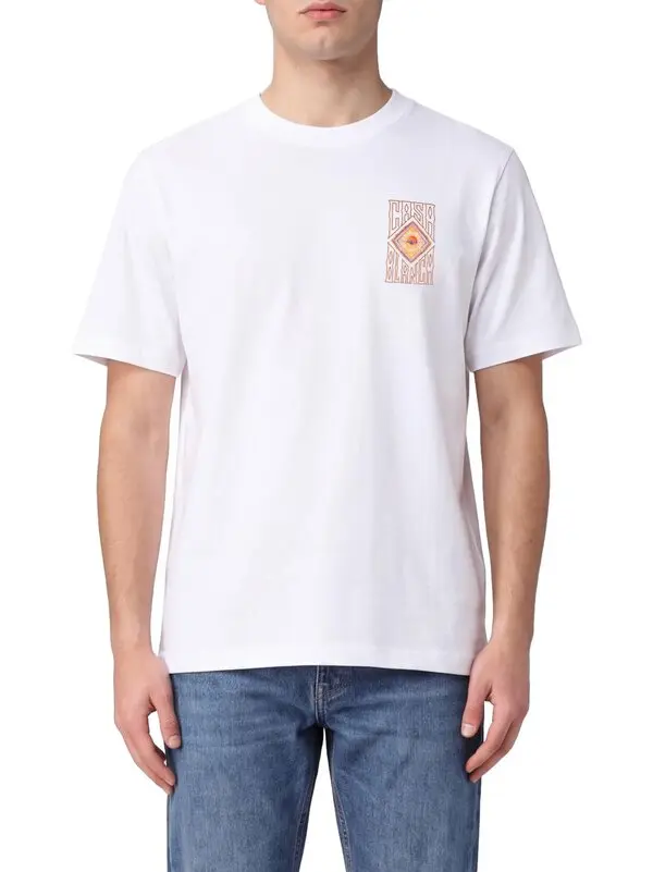 Casablanca Graphic Print Organic Cotton Crew-neck T-shirt - White 2