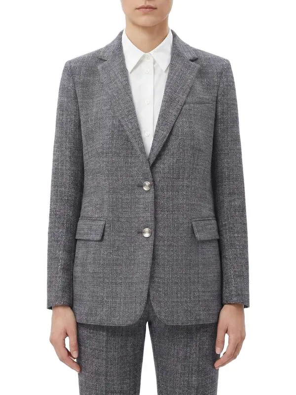 Fabiana Filippi Single-breasted Blazer In Virgin Wool With Flap Pockets - Blue