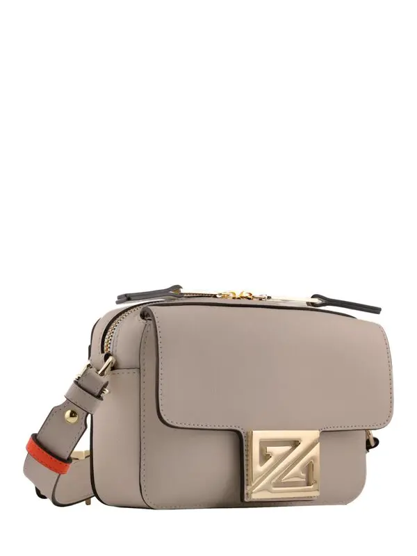 ZIPPERLY Picco Bag Italian Genuine Leather Crossbody Bag Made In Italy Neutrals - Black