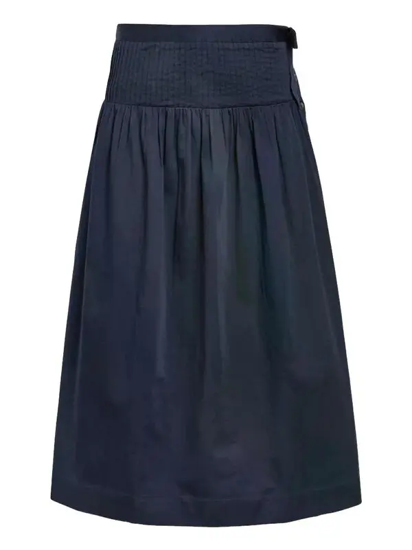 DAMSON MADDER Smocked-waist Gathered Midi Skirt - Blue