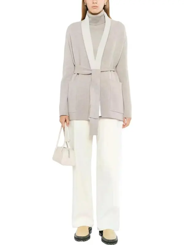 N.peal Milano Belted Cardigan - Grey