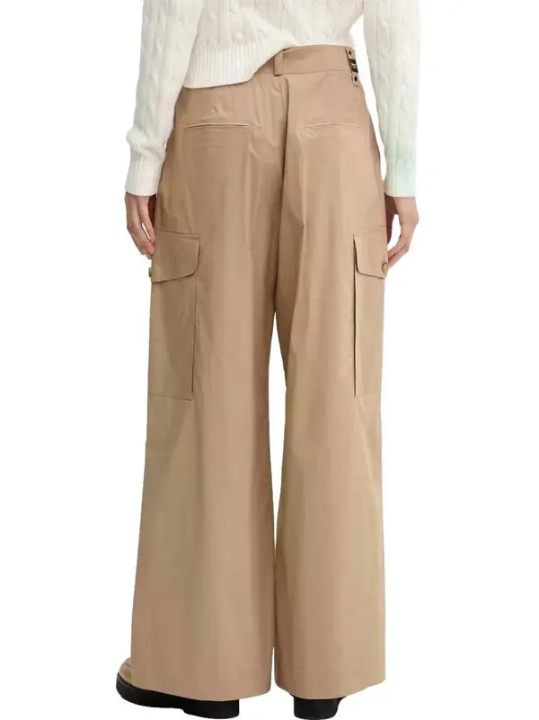 BLAUER. Pleated Cargo Palazzo Pants - Neutrals