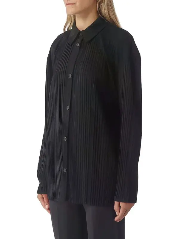Max Mara Pleated Long-sleeve Shirt - Black