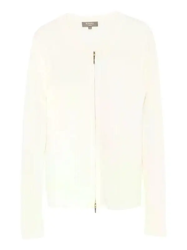 N.peal Ribbed Zip-up Cardigan - Neutrals