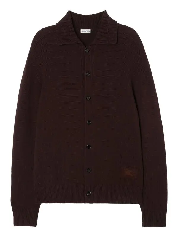 Burberry Cashmere-blend Embroidered Cardigan - Brown