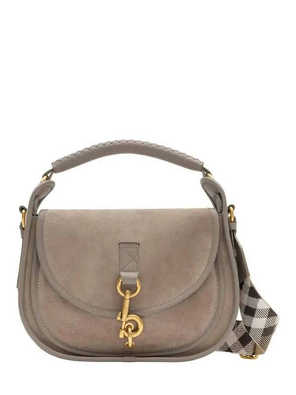 Burberry Small Suede B Clip Messenger Bag - Beige