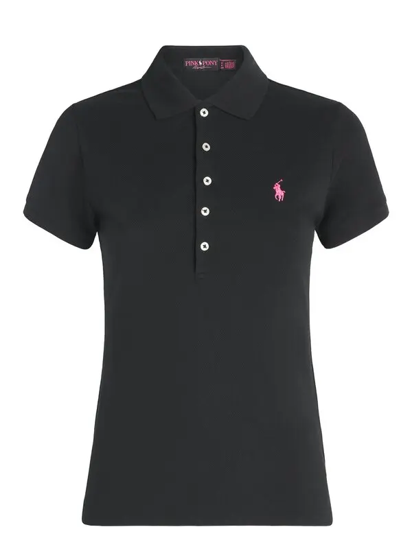Polo Ralph Lauren Stretch-cotton Julie Polo Shirt - Black