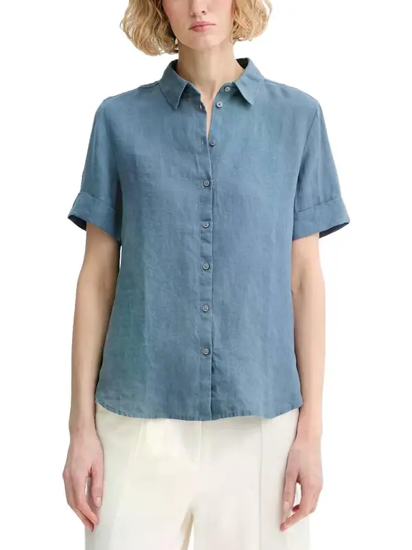 Marc O'polo Short-sleeve Linen Shirt - Blue