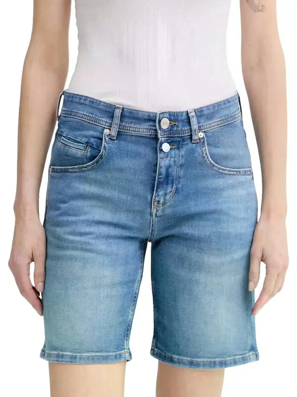 Marc O'polo Faded-effect Five-pocket Shorts - Blue
