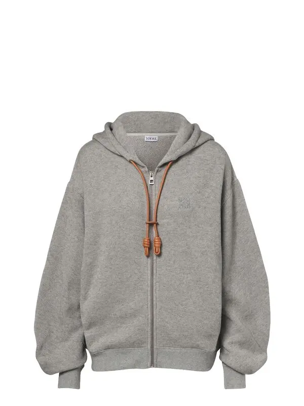 Loewe Flamenco Cotton And Cashmere Hoodie - Grey