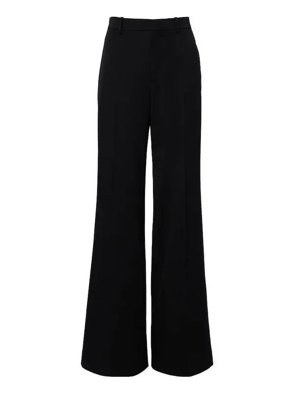 Chloé Virgin Wool Wide-leg Pants - Black