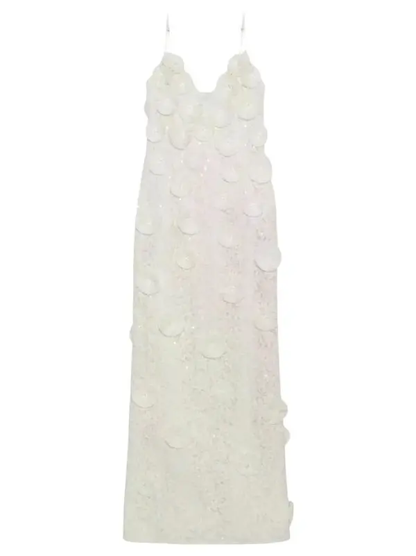 Simkhai Maven Floral-raffia Slim-fit Maxi Dress - White