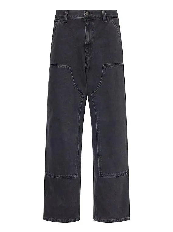 Carhartt Work In Progress Double Knee Relaxed Cotton Jeans - Black