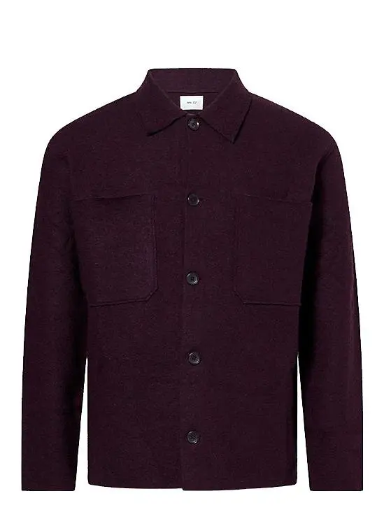 Nn07 Jonas Wool Shirt Jacket - Winetasting