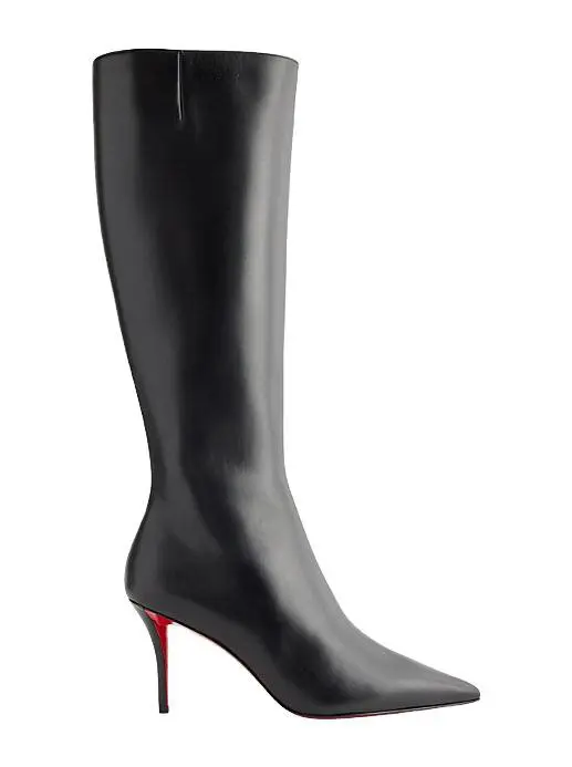 CHRISTIAN LOUBOUTIN Miss Z Botta 80 Leather Knee-high Boots - Black