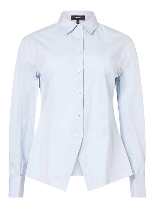 Theory Tailored-fit Cotton-blend Shirt - Cool Fog