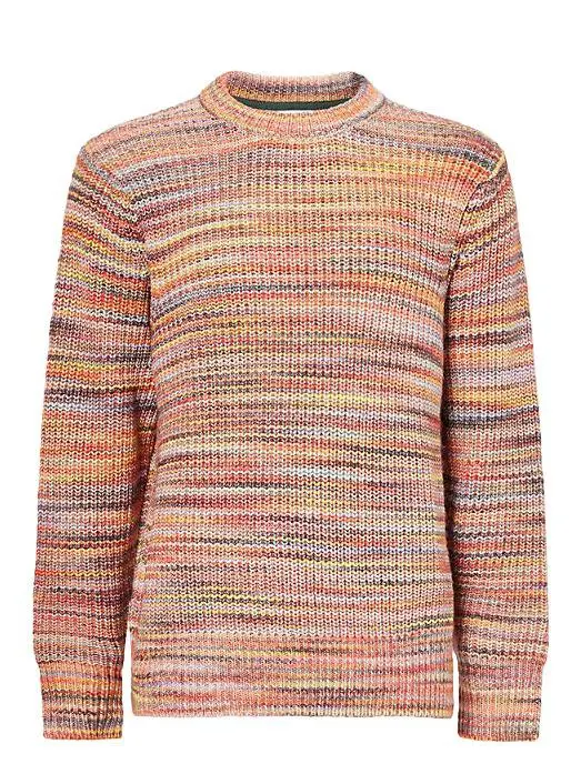 LES DEUX Space Ribbed Crewneck Cotton-blend Jumper - Multicolour