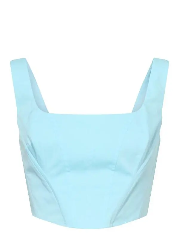 Simkhai Clio Cropped Cotton-blend Top - Pool