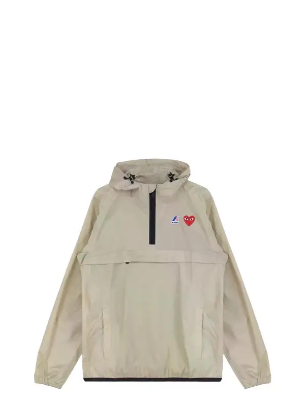 Play Comme Des Garcon X K-way Logo-patch Windbreaker Hoodie - Neutrals