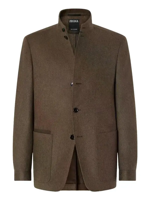 Zegna Dark Olive Green Multimélange Oasi Cashmere Ii Conte Jacket - Brown