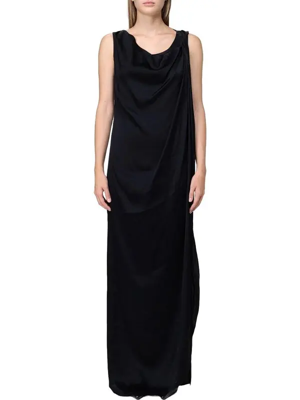 MAISON MARGIELA Draped Off-the-shoulder Mini Tunic With Side Slit - Black