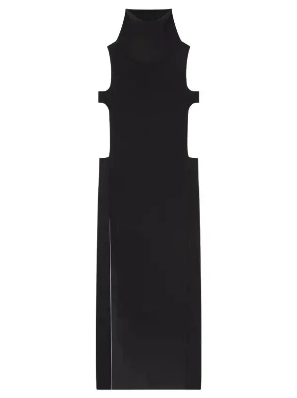 COURREGES Cut-out High-neck Maxi Dress - Black