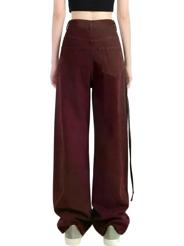 ANN DEMEULEMEESTER Kristel Strap-detail Wide-leg Trousers - Red