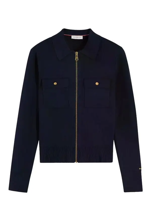Tommy Hilfiger Zip-up Pocket-detail Cardigan - Blue