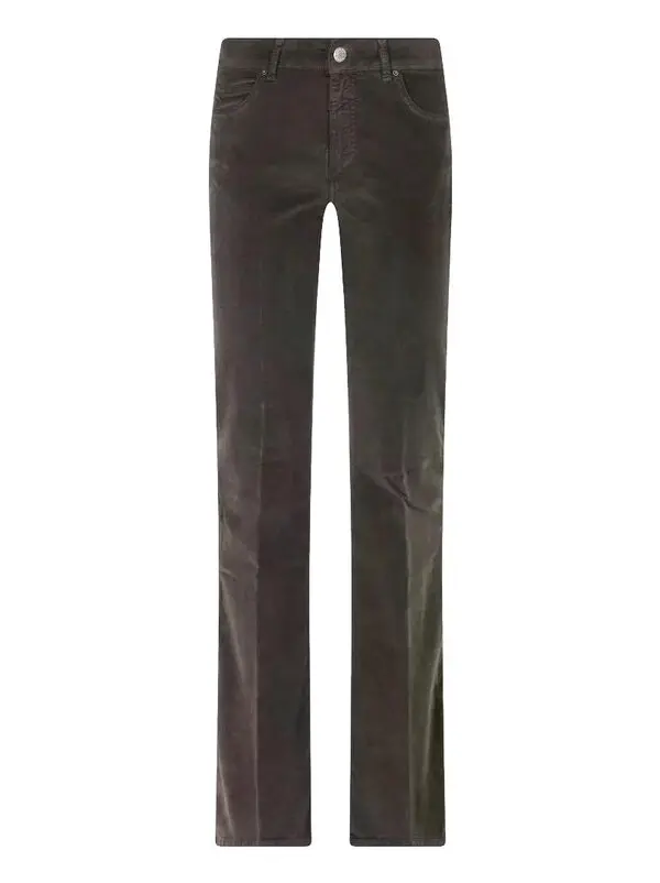 CIGALA'S Pressed-crease Velvet Trousers - Brown